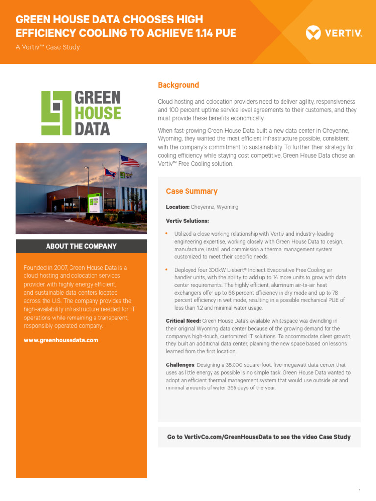 Green House Data Case Study | PDF | Data Center | Heat Exchanger