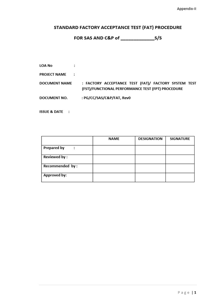 Appendix-II For SAS - Rev04 - STANDARD FACTORY SIMULATION TEST PLAN ...