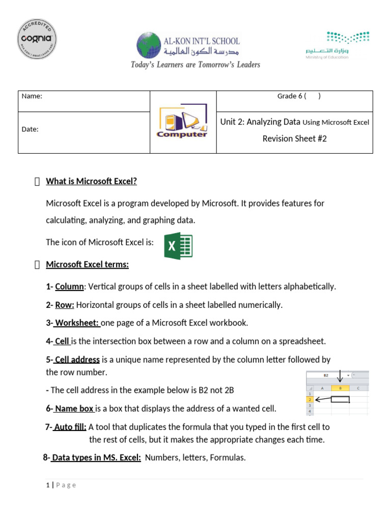 1 115651 Gr6 Revisionsheet2 AK | PDF | Microsoft Excel | Software