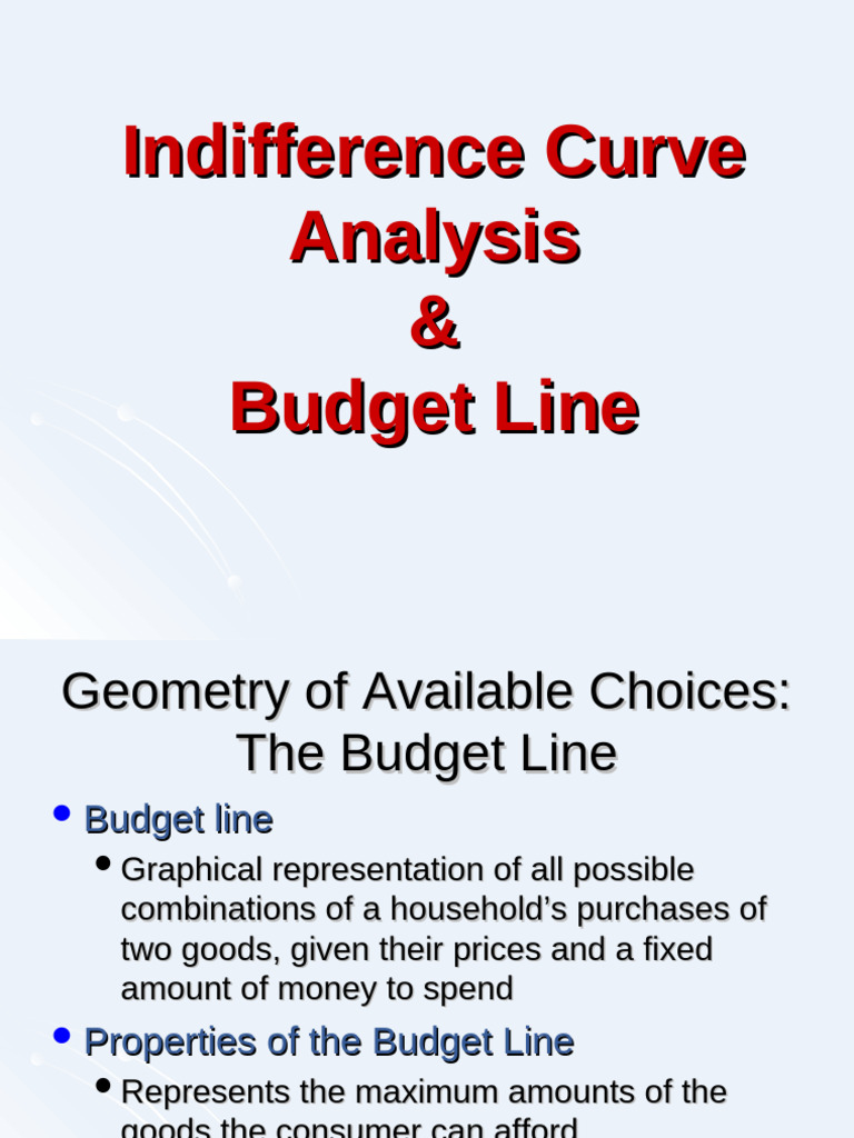 UNIT-B- Indifference Curve- Budget Line | PDF | Demand | Demand Curve
