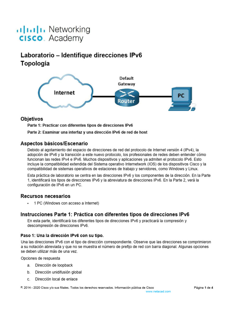 16.4.7 Laboratorio. Configurar Dispositivos de Red Con SSH | PDF | Yo Pv6 | Protocolos de internet