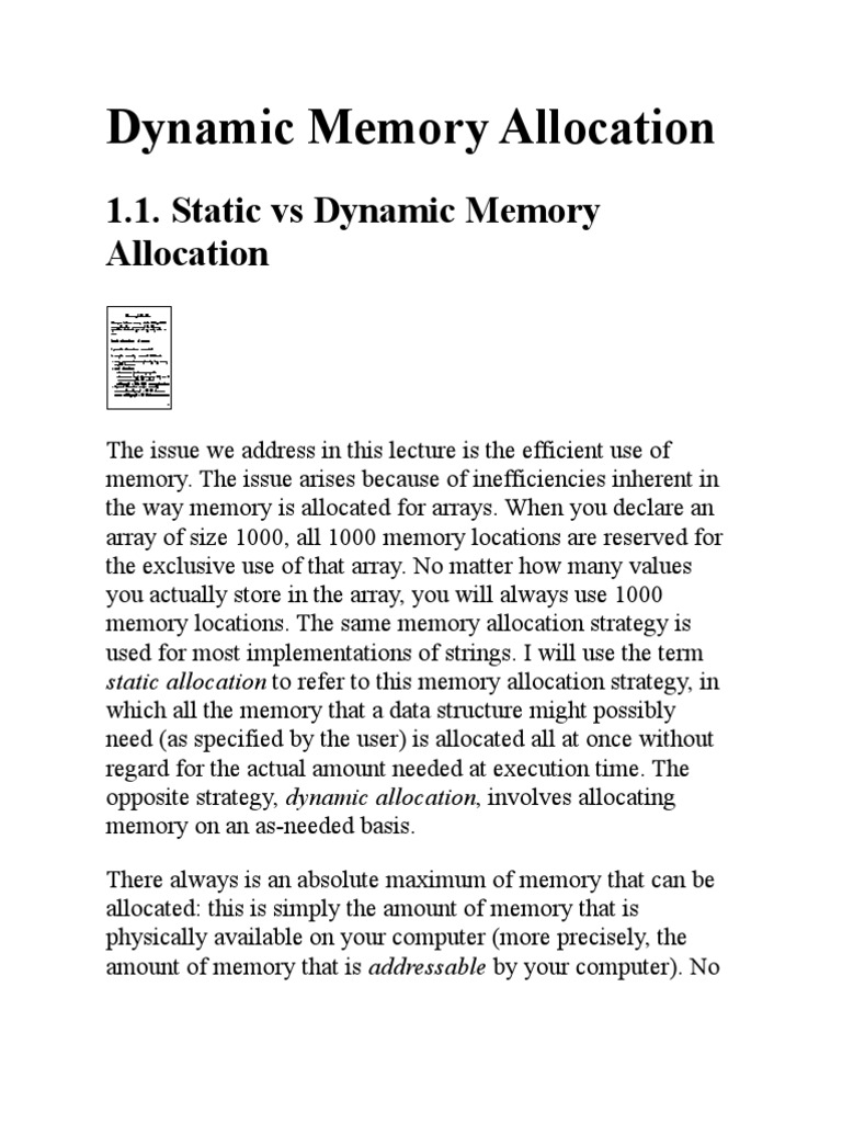 11 Static Vs Dynamic Memory Allocation Pdf Computer Data Storage Variable Computer Science 3094