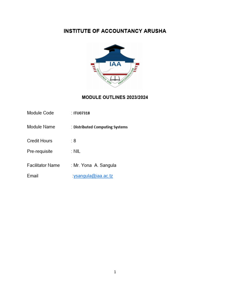 Module Outline ITU07318 | PDF | Computing | Distributed Computing