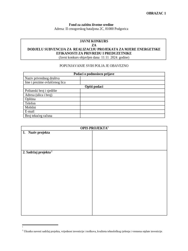 01 Obrazac prijave - sve mjere | PDF