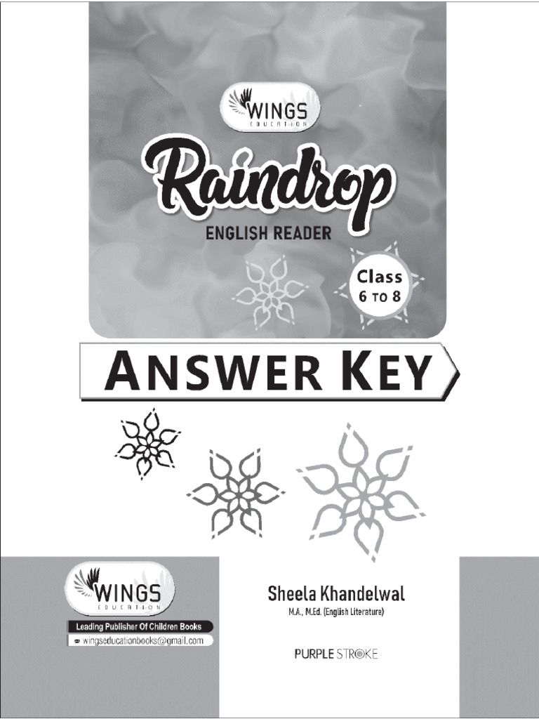 Raindrop English Reader 6-8 Answer Key | PDF