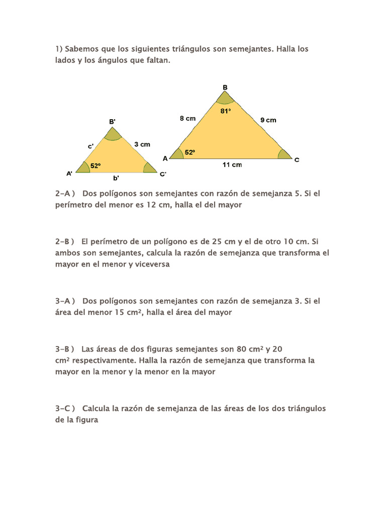 4.REPASO SEMEJANZA DE POLÍGONOS (1) | PDF