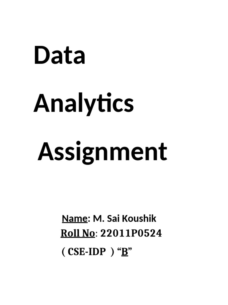 Data Analytics Assignment | PDF | Machine Learning | Artificial Neural Network