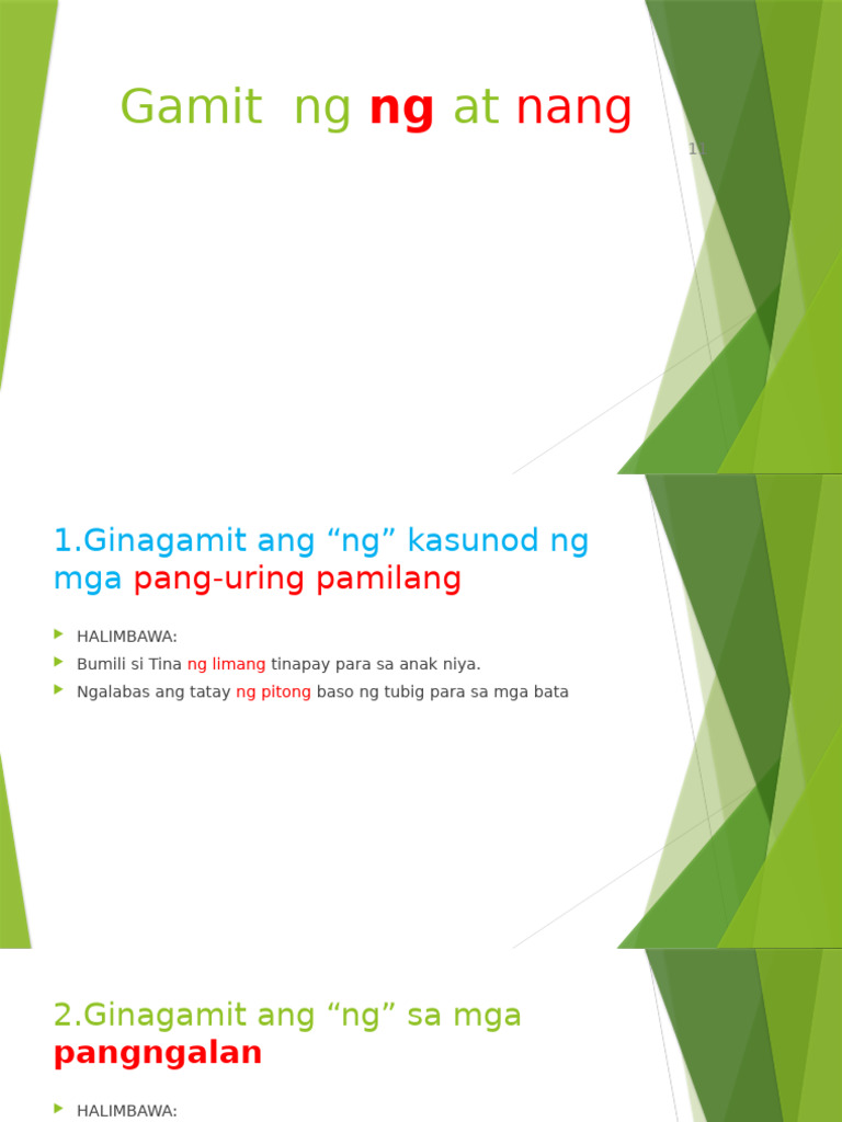 Gamit NG NG at Nang | PDF