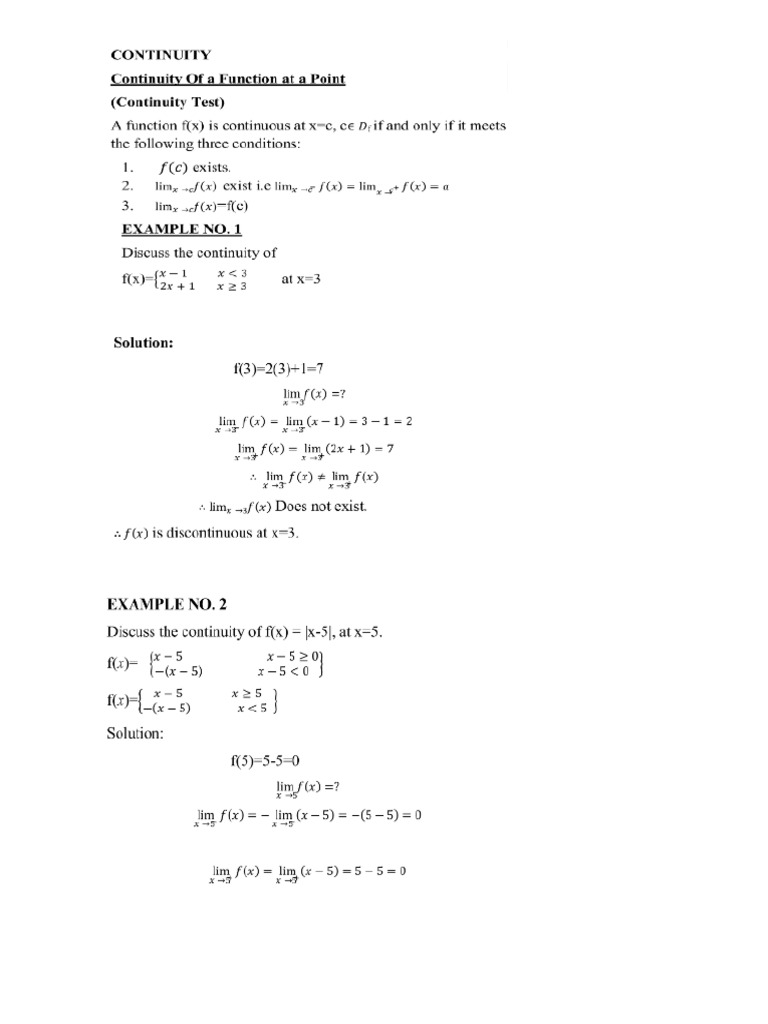 Cont and Disconti Function | PDF