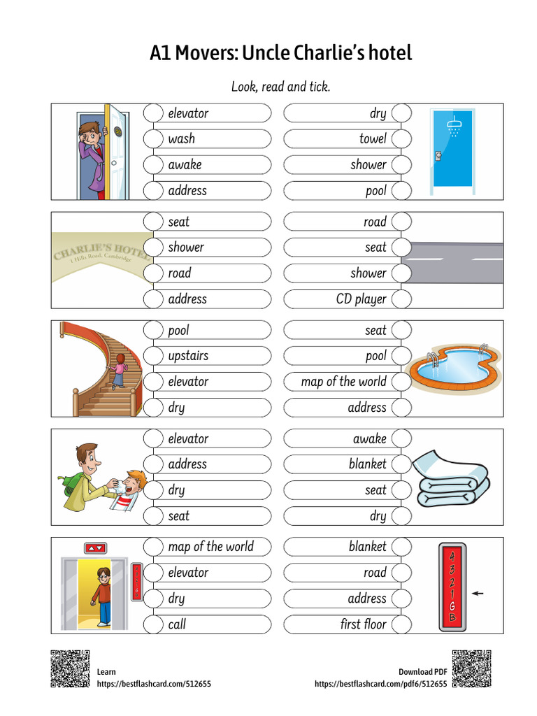 Quiz - A1 Movers_ Uncle Charlie’s hotel | PDF