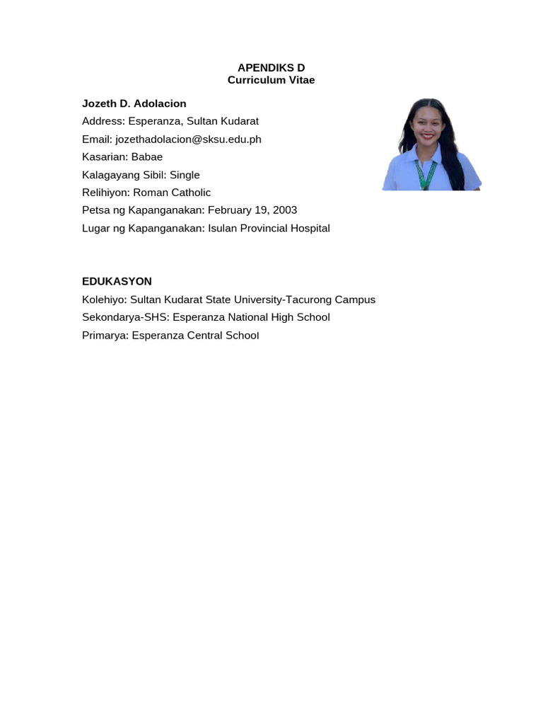 Curriculum Vitae Final Na Gid | PDF