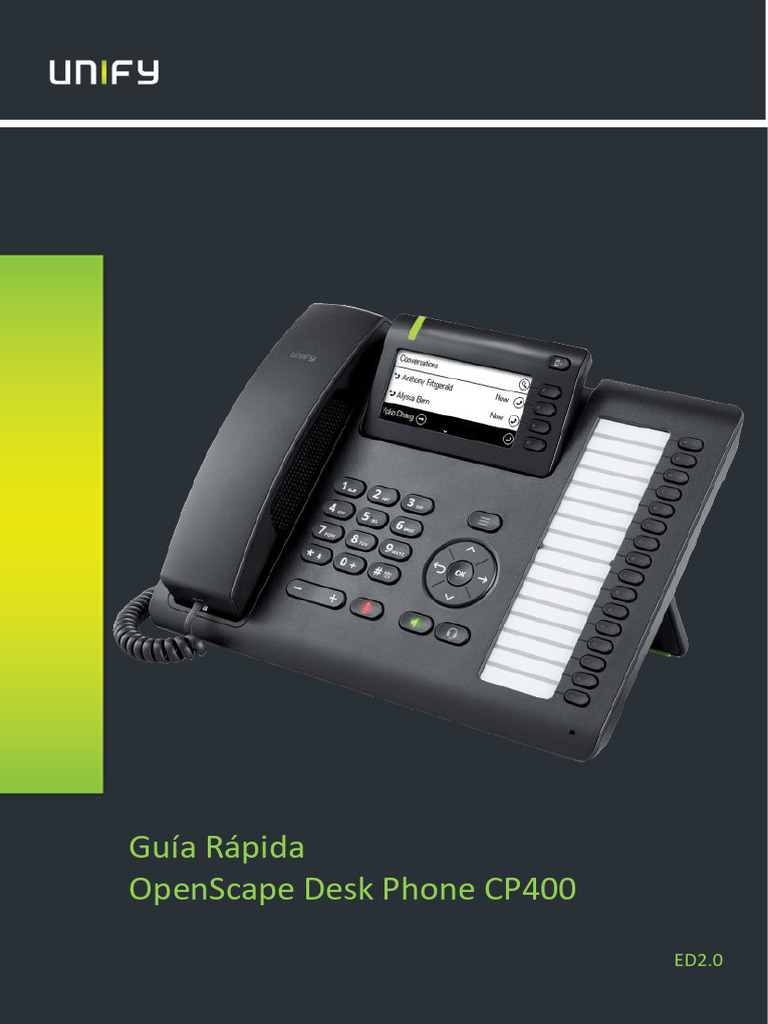 Guia Rapida Unify Desk Phone CP400 | PDF | Teléfono | Contraseña