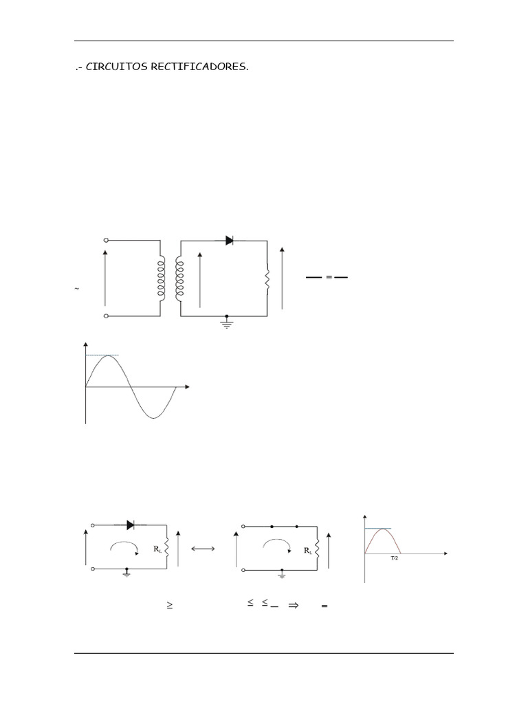Rectificadores de Media Onda y Onda Completa | PDF | Rectificador | Cantidades fisicas