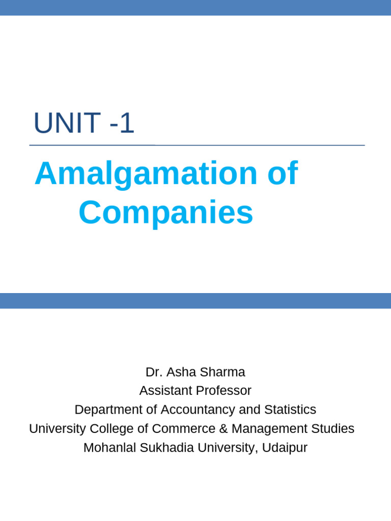 Amalgamation and Absorption of Companies | PDF | Equity (Finance ...