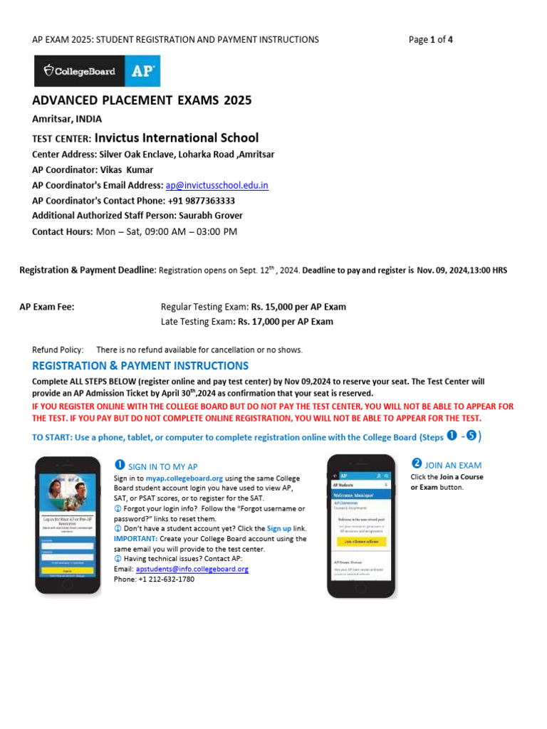 Final Ap Exam Registration Instructions | PDF | Advanced Placement | Banks