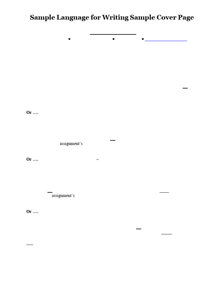 Sample Language For Writing Sample Cover Page | PDF | Law Clerk | Justice