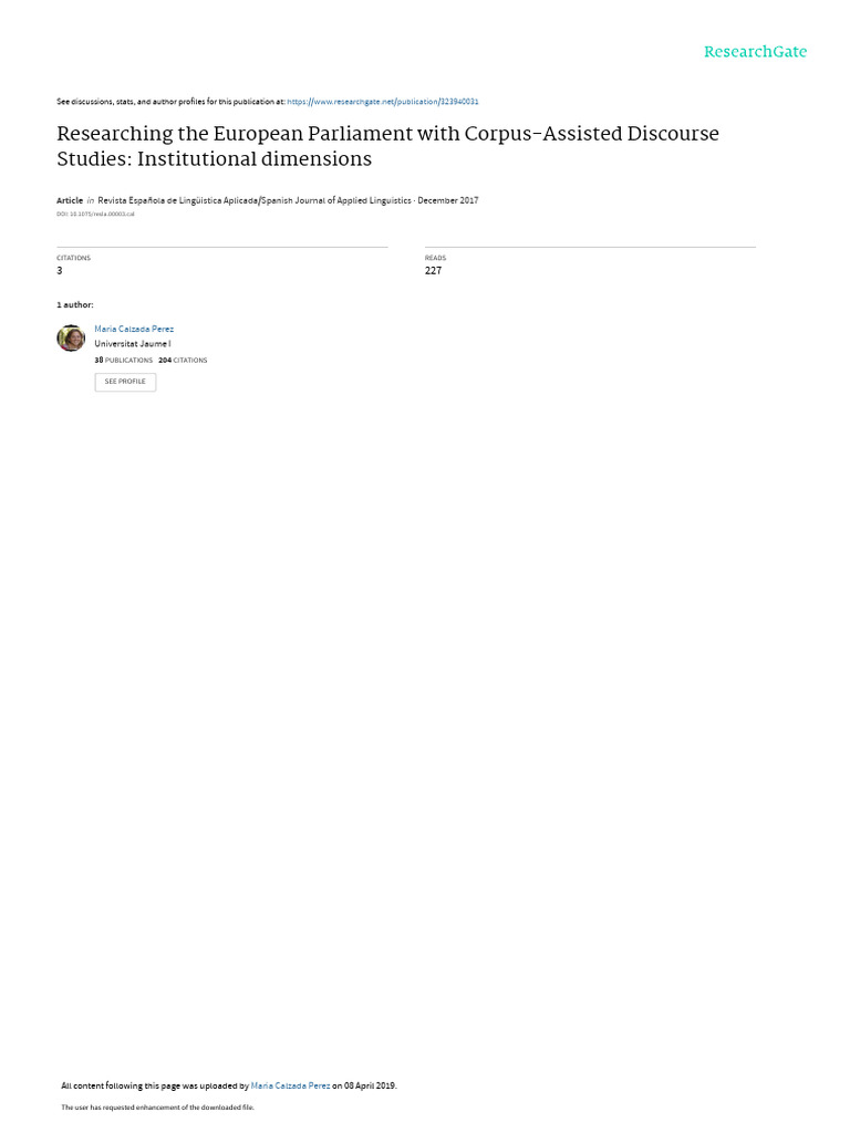 Researching The European Parliament With Corpus-As | PDF | European ...