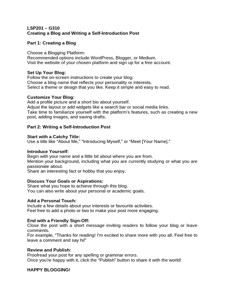 Creating A Blog | PDF