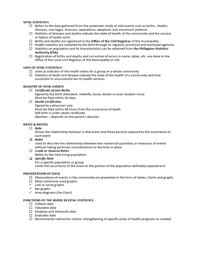 Vital Statistics | PDF