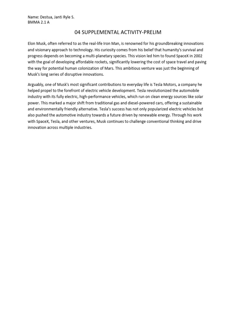 04 Supplemental Activity - Destua | PDF