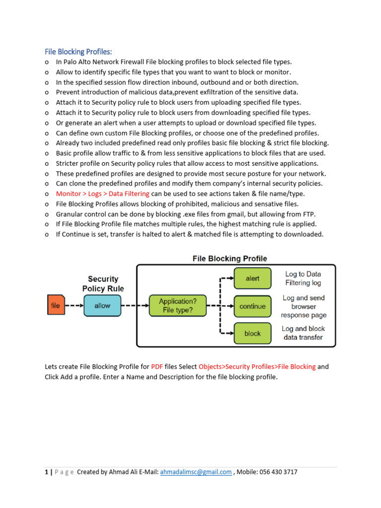 Palo Alto File Blocking Types Guide | PDF | Computer File | File Format