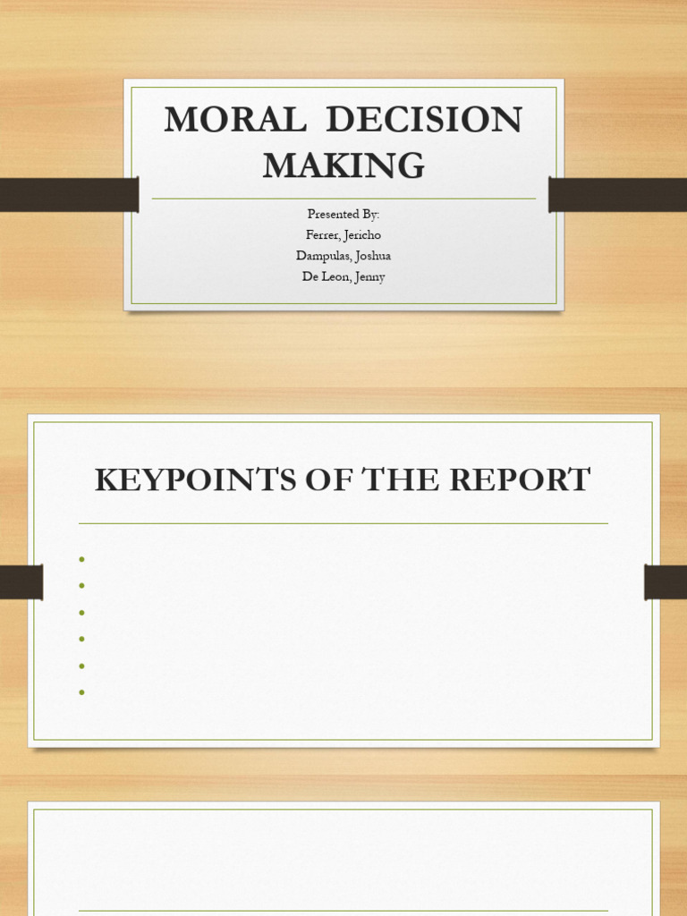 MORAL DECISION MAKING | PDF | Morality | Decision Making