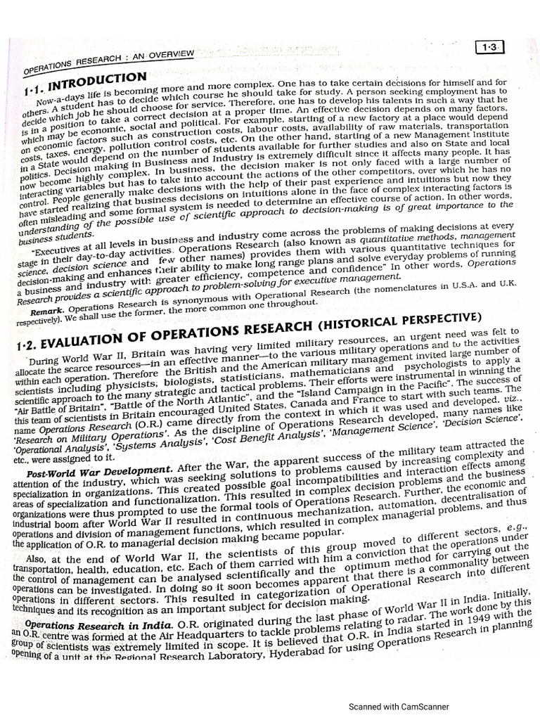 Chapter 1 - Introduction to Operation Research | PDF