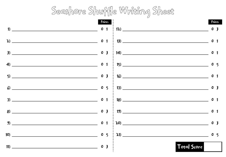 Seashore Shuffle 5a | PDF
