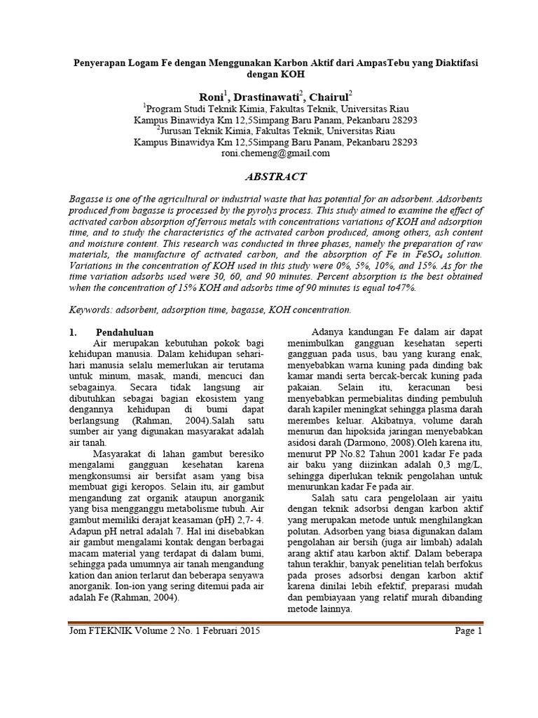 Penyerapan Logam Fe Dengan Menggunakan K | PDF