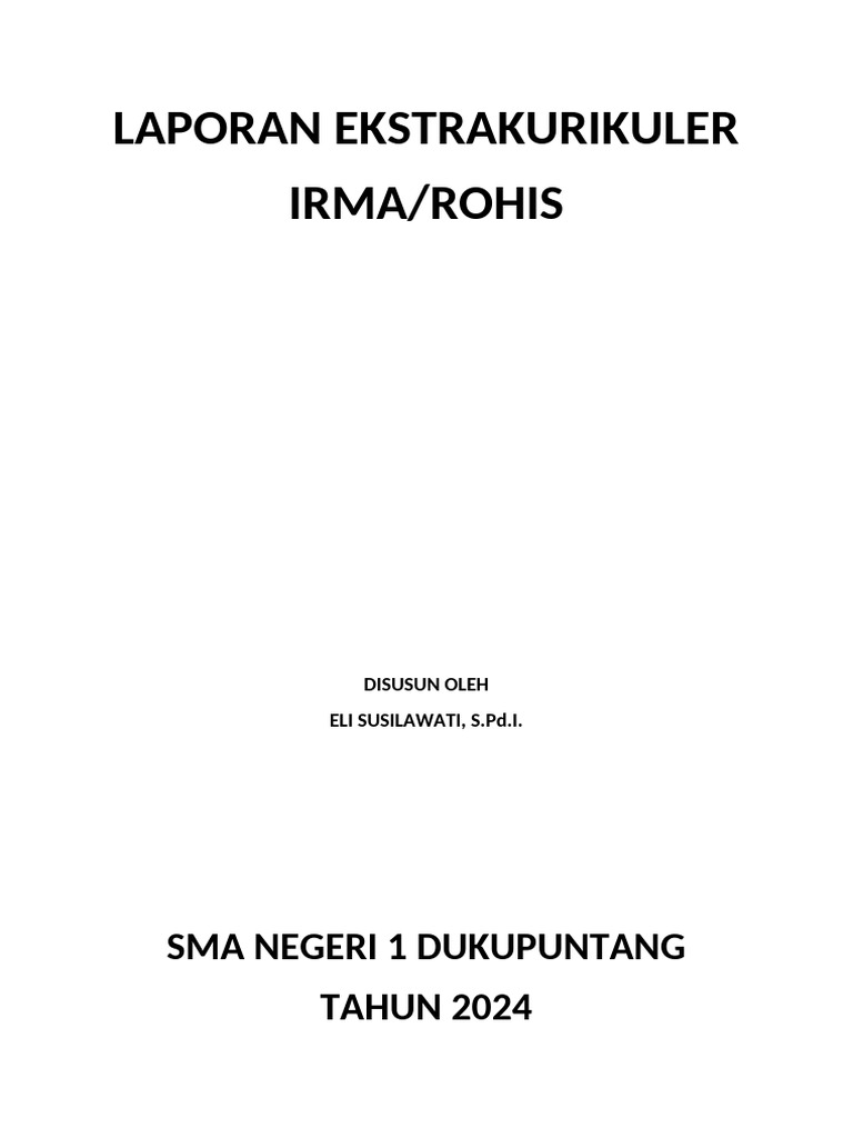 Laporan Ekstrakurikuler | PDF