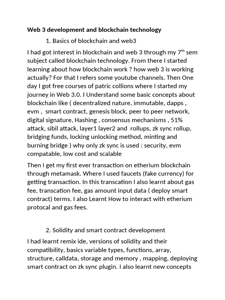 Web 3 development and blockchain technology | PDF