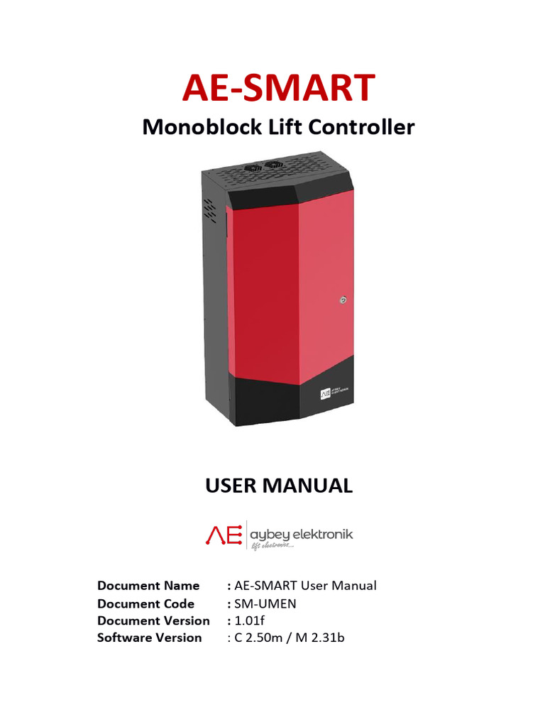 AE SMART User Manual v1 01f | PDF | Alternating Current | Elevator