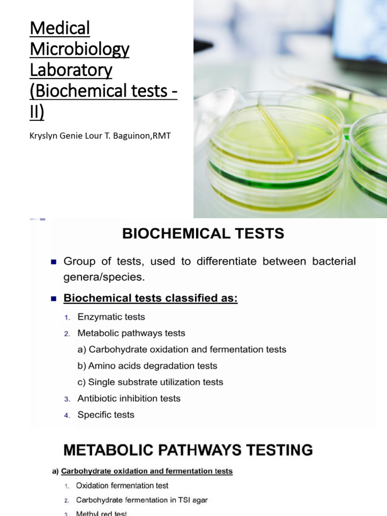Microbiology Laboratory (Biochemical Tests - II) | PDF