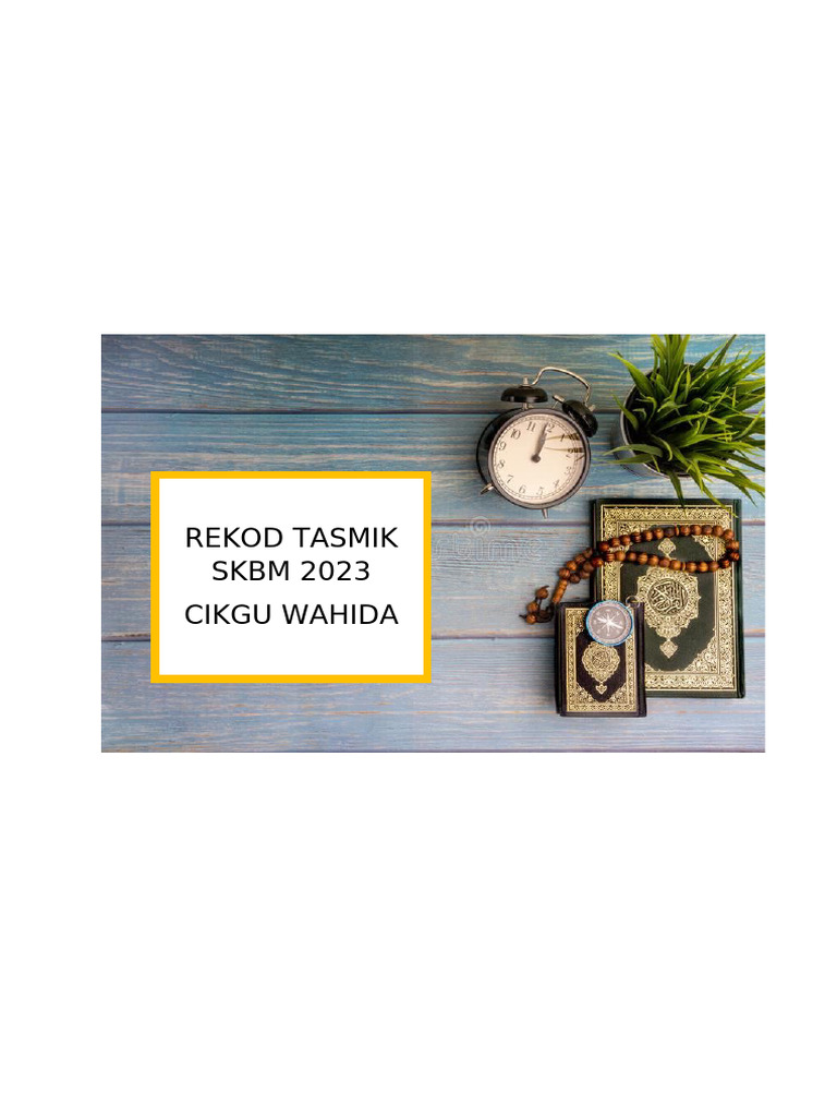 Muka Depan Rekod Tasmik | PDF