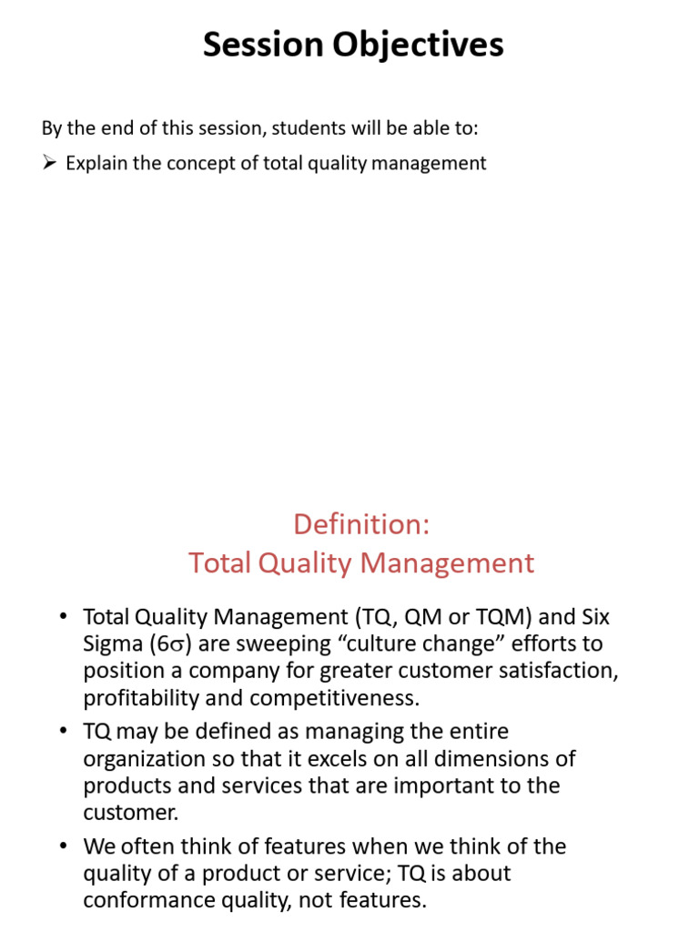 Total Quality Management | PDF | Six Sigma | Quality Management