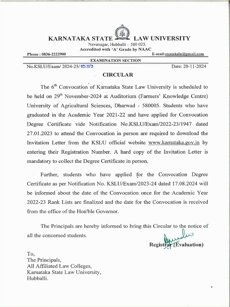 Circular 6th Convocation-1 | PDF