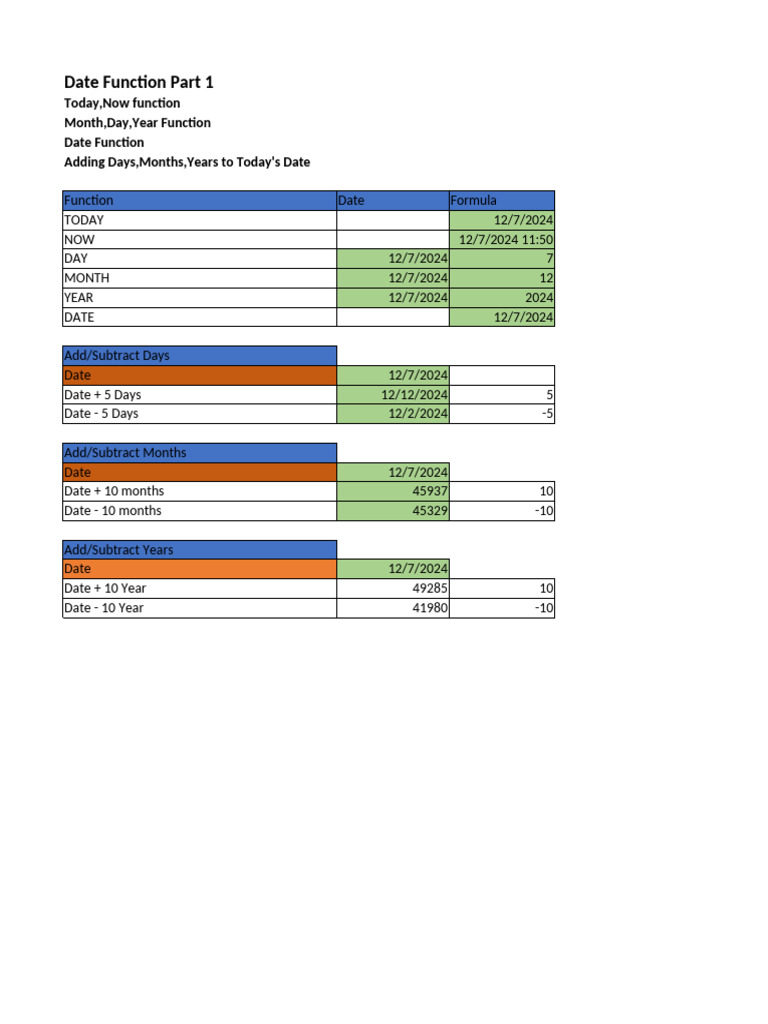 Date Functions | PDF
