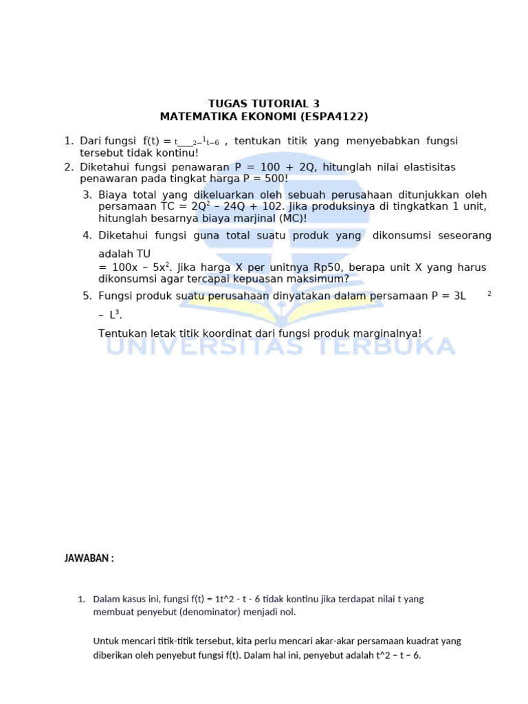 Tugas 3 Fany Mtk Eko | PDF