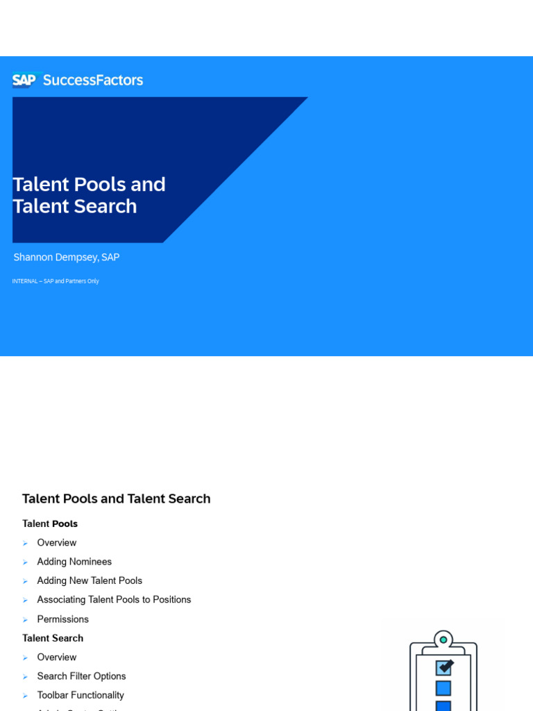 Talent Pools and Talent Search With SAP Successfactors Succession ...