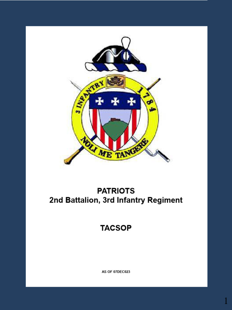 2-3_IN_1-2_SBCT_TACSOP_CAO_16APR24 | PDF | Platoon | Company (Military ...