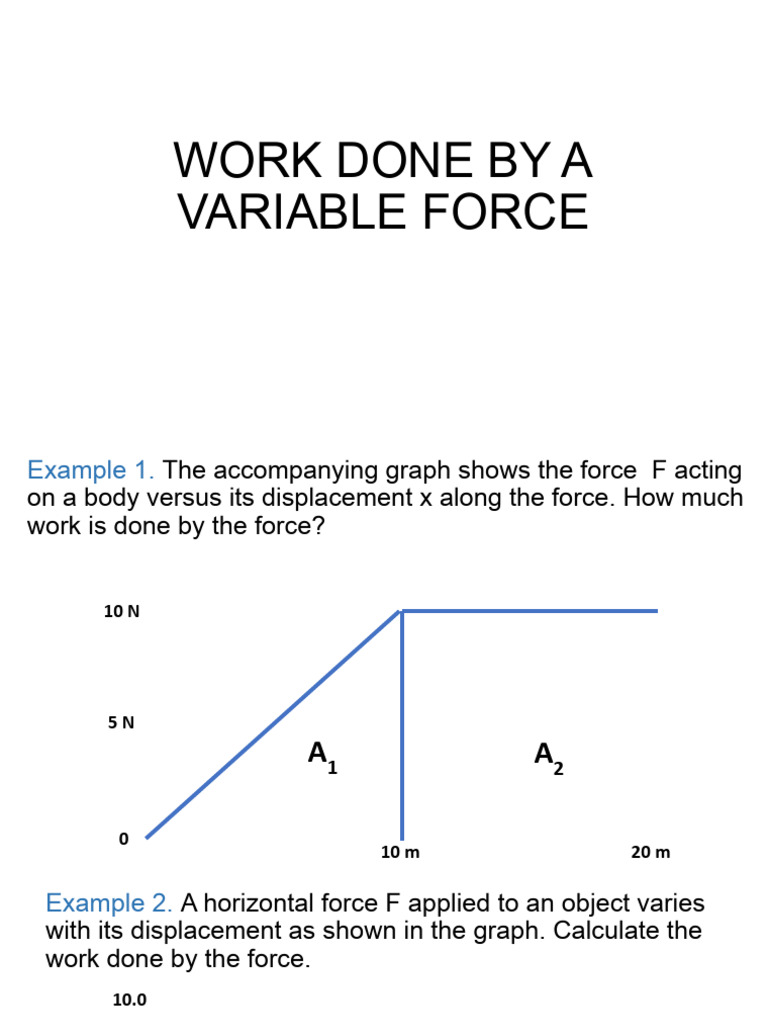 Work Done by Variable Force Conservation of M.E | PDF