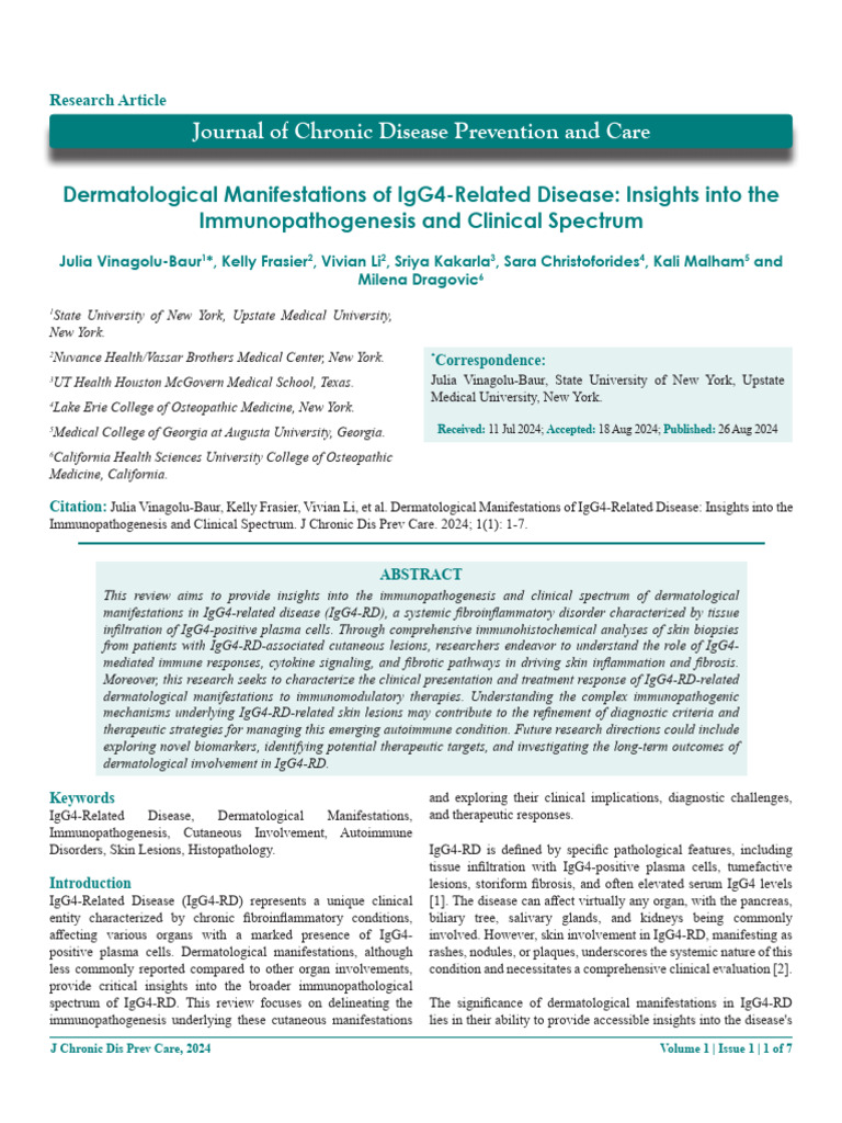 Dermatological Manifestations of IgG4-Related Disease: Insights Into ...