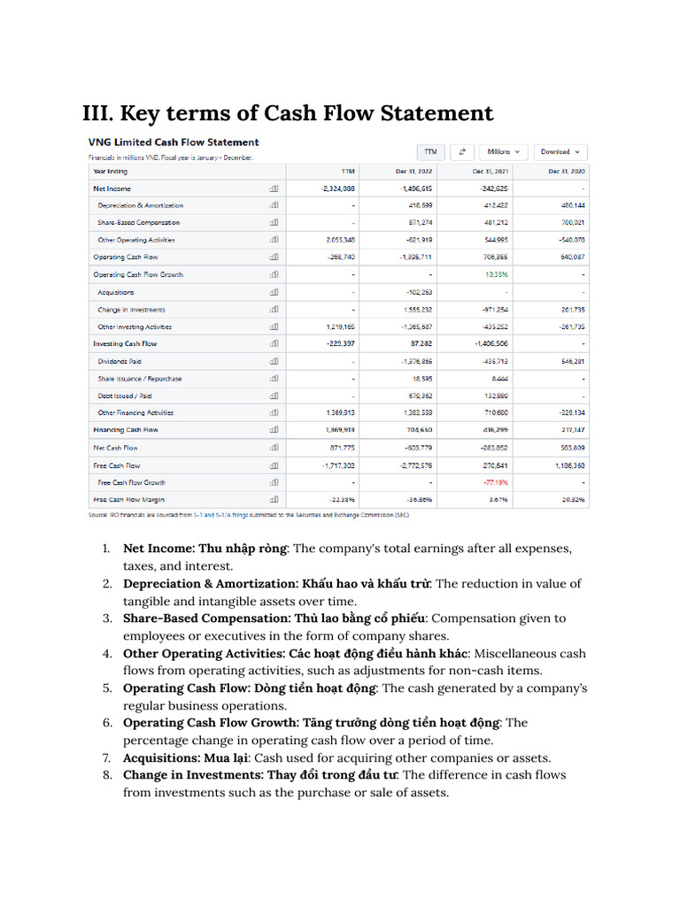Group Dau Don Voi TACN - Cash Flow Statement | PDF