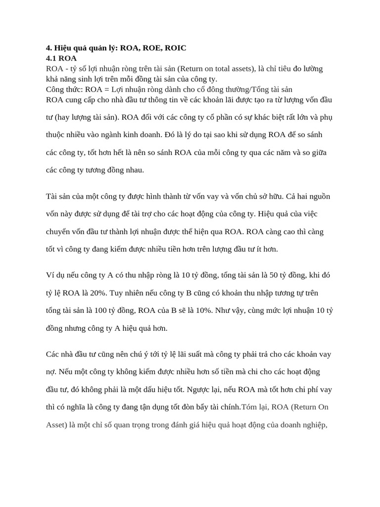 ROA,ROE,ROIC (AutoRecovered) | PDF