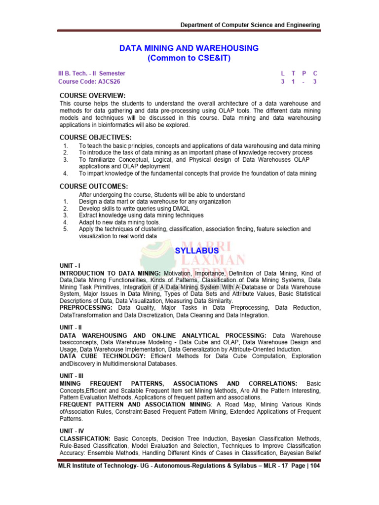 Data Mining and Warehousing | PDF | Cluster Analysis | Data Warehouse