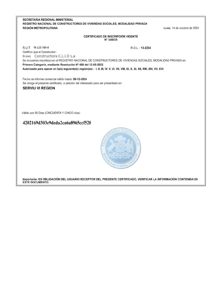 2.1 certificado inscripción mop | PDF