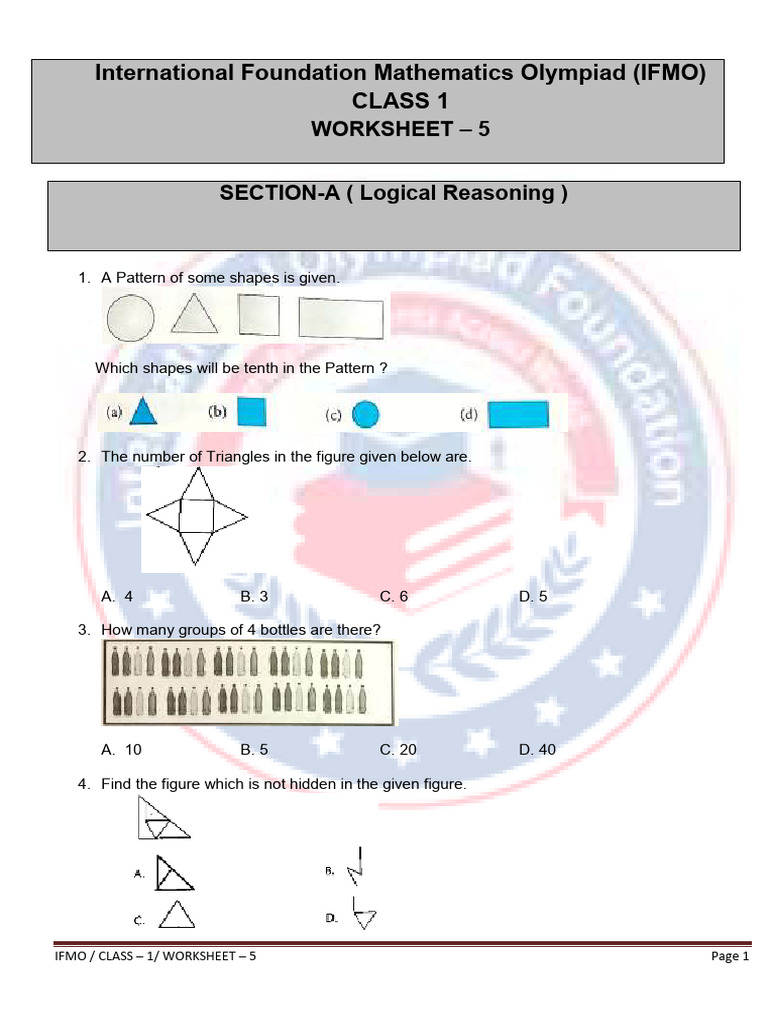 IFMO-Class-1-Worksheet-5 | PDF | Mathematics