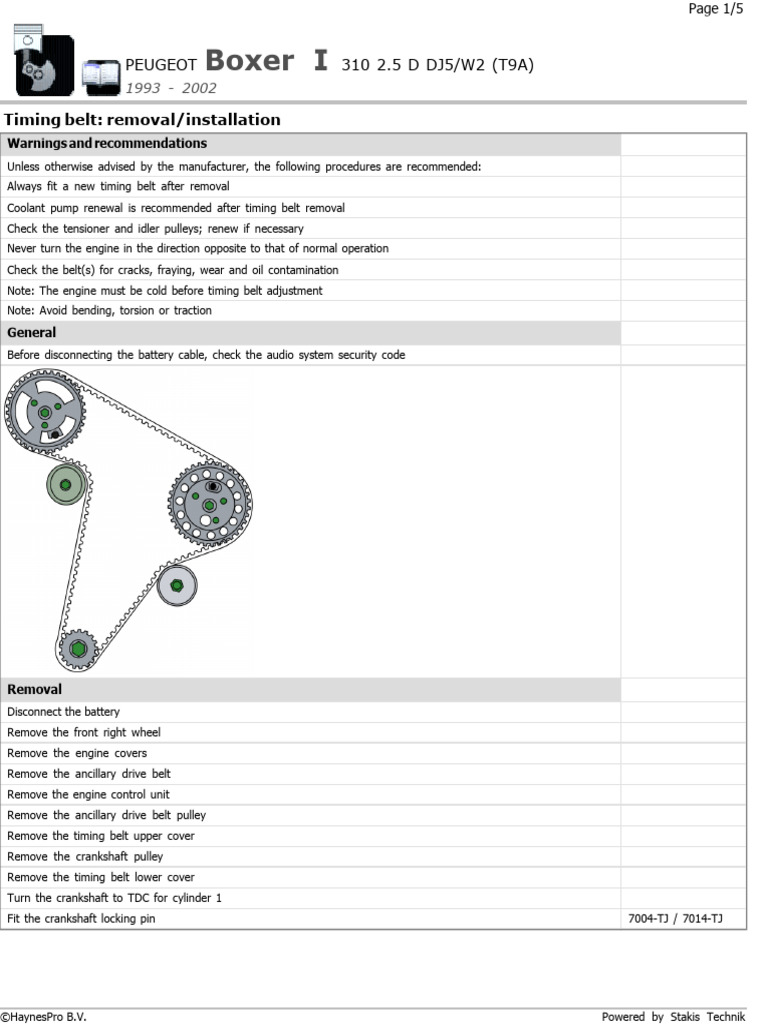 Boxer T9A Timing | PDF | Belt (Mechanical) | Pump