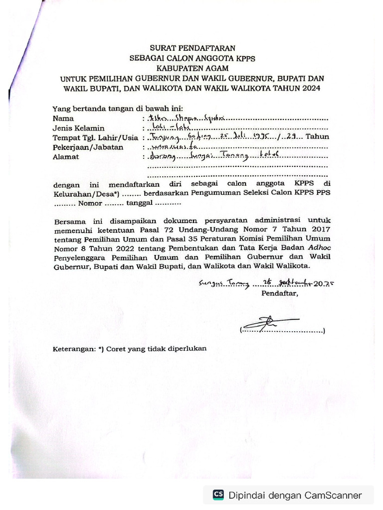 sarat pendaftaran | PDF