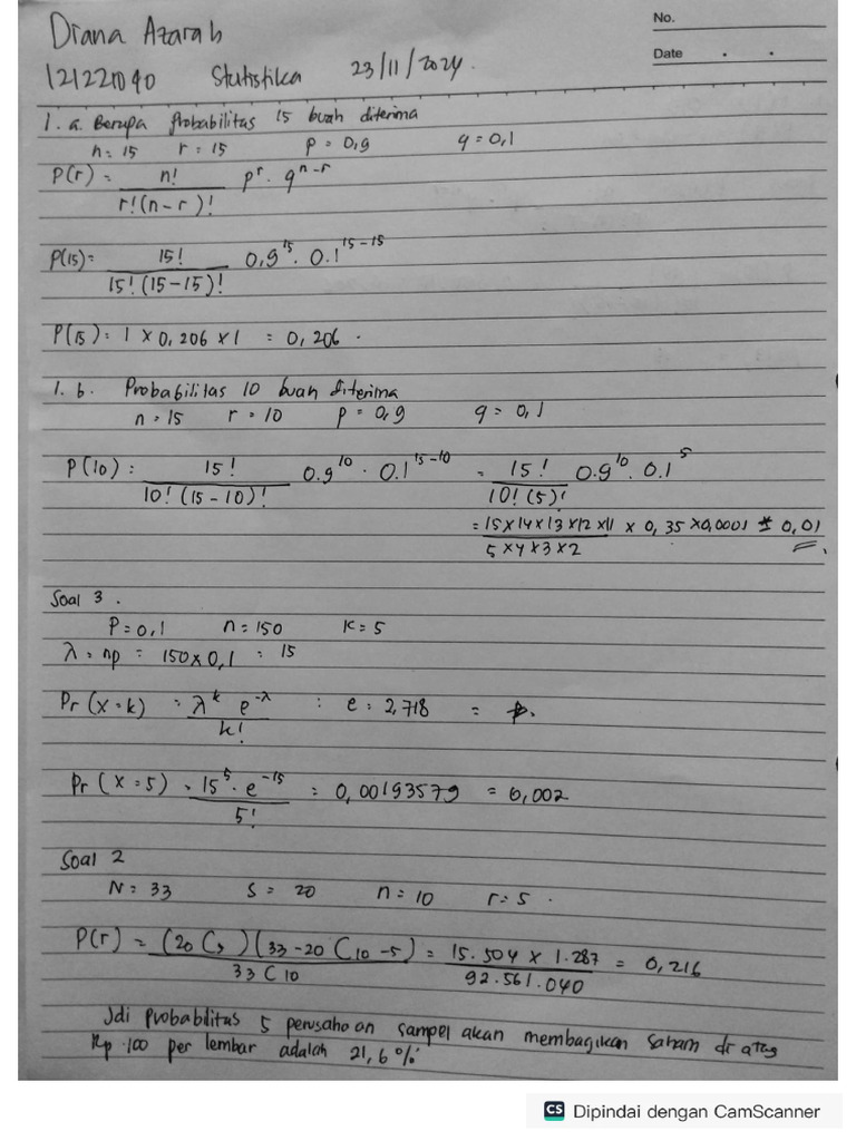 Diana Azarah Statistika 23Nov | PDF